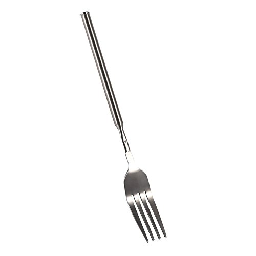 Telescopic Fork, BBQ Telescopic Extendable Dinner Fruit Dessert Long Handle Fork Stainless Steel Cutlery