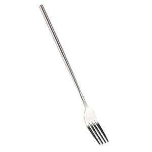 Telescopic Fork, BBQ Telescopic Extendable Dinner Fruit Dessert Long Handle Fork Stainless Steel Cutlery