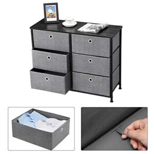 SONGMICS Narrow Dresser with 4 Fabric Drawers Vertical Slim Storage Tower Unit, 31.5", Gray