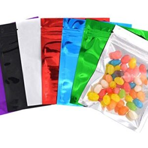 100PCS 4in x 5in Self Sealing Mylar Foil Flat Bag Sample Zipper Pouch Food Snack Storage Coffee Bean Candy Tea Powder Seal Grip Wrapper Gift Basket Supplies Xmas Gift Bag (Green)