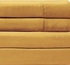 Chic Home Abstract 7 Piece Reversible Comforter Print Design Bed in a Bag-Sheet Set Decorative Pillows Shams Included/XL Size, Twin, Gold