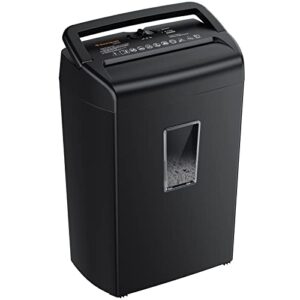 bonsaii 10-sheet paper shredder, credit card cross-cut shredders for home office use, 5.5 gallons large wastebasket with transparent window, black (c209-d)