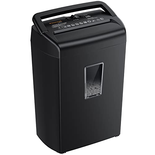 bonsaii 10-Sheet Paper Shredder, Credit Card Cross-Cut Shredders for Home Office Use, 5.5 Gallons Large Wastebasket with Transparent Window, Black (C209-D)