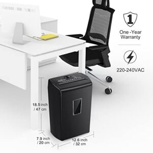 bonsaii 10-Sheet Paper Shredder, Credit Card Cross-Cut Shredders for Home Office Use, 5.5 Gallons Large Wastebasket with Transparent Window, Black (C209-D)