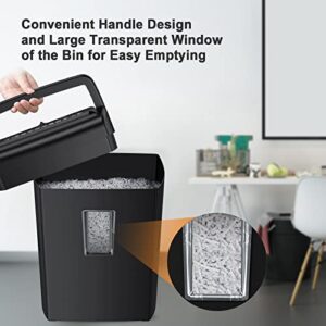 bonsaii 10-Sheet Paper Shredder, Credit Card Cross-Cut Shredders for Home Office Use, 5.5 Gallons Large Wastebasket with Transparent Window, Black (C209-D)