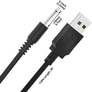 SCOVEE 3ft Replacement DC Charging Cable,2.5mm Charger Cord,USB DC Charger,USB to DC 2.5mm Fast Charger Cord Adapter