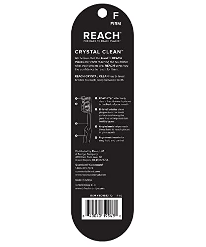 Reach Crystal Clean Toothbrush, Firm, Assorted Colors (Pack of 18)