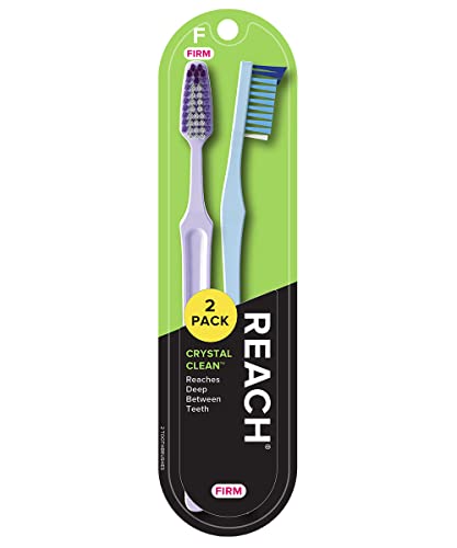 Reach Crystal Clean Toothbrush, Firm, Assorted Colors (Pack of 18)