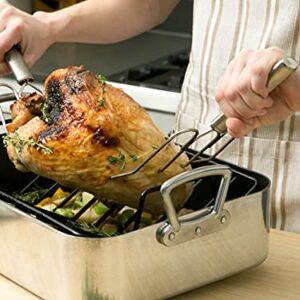 RSVP International Endurance® Stainless Steel Turkey & Roast Lifters, Set of 2 | Transfer Turkey or Ham Easily | Long Handles for Strong Grip | Dishwasher Safe | Great for Thanksgiving