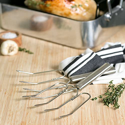 RSVP International Endurance® Stainless Steel Turkey & Roast Lifters, Set of 2 | Transfer Turkey or Ham Easily | Long Handles for Strong Grip | Dishwasher Safe | Great for Thanksgiving