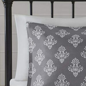 510 DESIGN 5DS10-0174 Marseille 5-Piece Reversible Paris Printed Comforter Set Gray/Charcoal Full/Queen