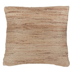 saro lifestyle chindi collection down-filled jute throw pillow, 18", natural