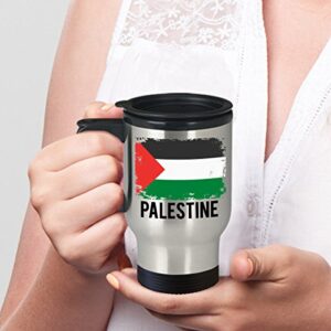 Palestine Flag Travel Coffee Mug Funny Gifts - Palestinian Pride Flag Hometown Country Pride, Travel, Souvenir, Vintage Palestine Flag Cup Tumbler