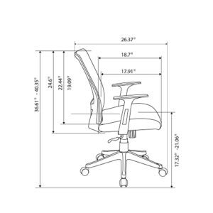 Brenton Studio® Radley Mesh Low-Back Task Chair, Blue/Black