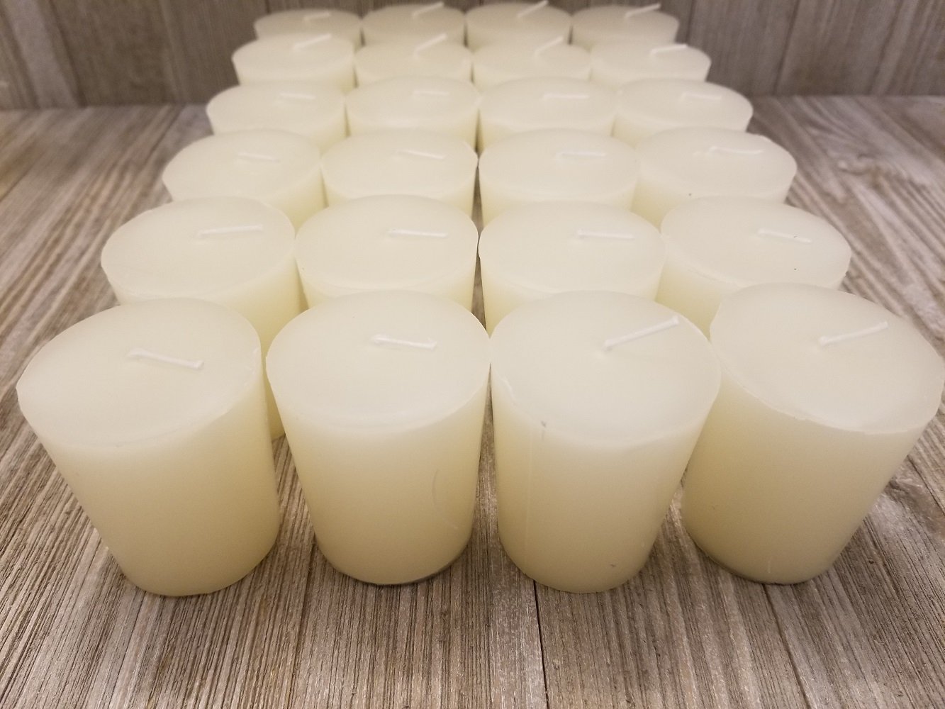 Old Candle Barn 24-Piece Votive Candles - Lily of The Valley Scented 15 Hour - Perfect Ivory Votives - Hand Poured Made in USA