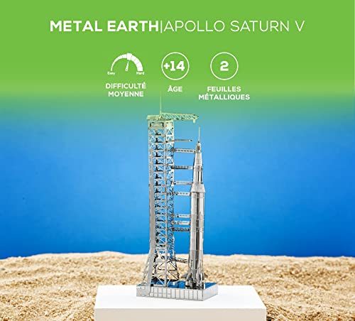 Fascinations Metal Earth Apollo Saturn V with Gantry 3D Metal Model Kit