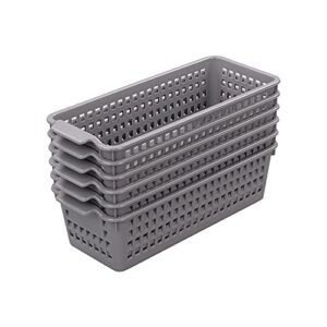 ggbin grey plastic storage basket, small basket bins, 6 packs