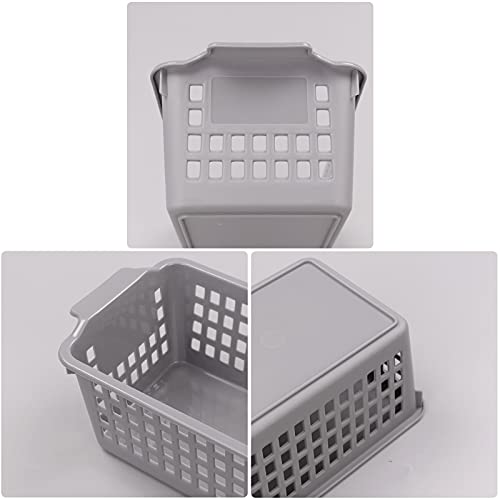 Ggbin Grey Plastic Storage Basket, Small Basket Bins, 6 Packs