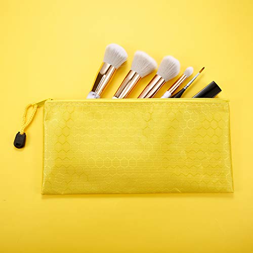 12 Pieces Zipper Waterproof Bag Pencil Pouch for Cosmetic Makeup Office Supplies and Travel Accessories (12 Colors)