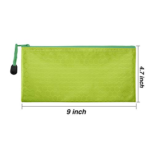 12 Pieces Zipper Waterproof Bag Pencil Pouch for Cosmetic Makeup Office Supplies and Travel Accessories (12 Colors)