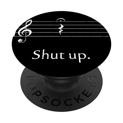 Funny Music Shut up Quarter Rest and Fermata PopSockets PopGrip: Swappable Grip for Phones & Tablets