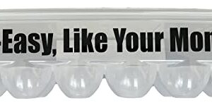 Plastic Egg Storage Containers with Lids and Custom Messages designed to make you smile! Great Gift! (Over-Easy, Like Your Mom)