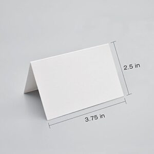 AZAZA 50 Pcs White Blank Place Cards - Textured Table Tent Cards Seating Place Cards for Weddings Banquets Dinner Parties 2.5" x 3.75"