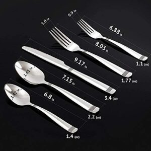 Stainless Steel Flatware - Silverware Set for 8-40 Piece Cutlery Set - 18/10 Flatware Set - Silverwear Set - Dinnerware Stainless Steel Flatware Set - Spoons and Forks Set Stainless Steel