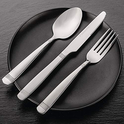 Stainless Steel Flatware - Silverware Set for 8-40 Piece Cutlery Set - 18/10 Flatware Set - Silverwear Set - Dinnerware Stainless Steel Flatware Set - Spoons and Forks Set Stainless Steel