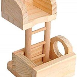 Litewoo Hamsters Wood House Climbing Ladder Lookout Tower Rat Mouse Wooden Climbing Playing Toys Lookout Platform