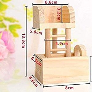 Litewoo Hamsters Wood House Climbing Ladder Lookout Tower Rat Mouse Wooden Climbing Playing Toys Lookout Platform