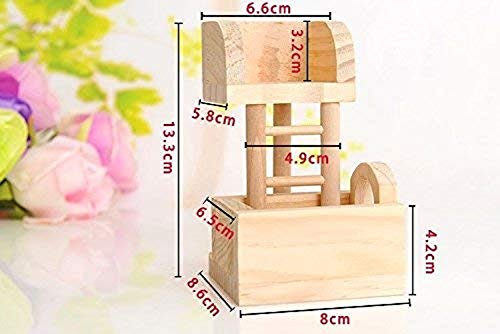 Litewoo Hamsters Wood House Climbing Ladder Lookout Tower Rat Mouse Wooden Climbing Playing Toys Lookout Platform