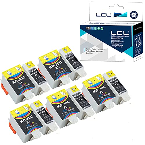 LCL Compatible Ink Cartridge Replacement for Kodak 30 30XL 30B 30CL 1.2 3.2 3.2S C100 C110 C115 C300 C310 C315 C330 C360 2100 2150 2170 2.2 3.1 5.1 4.2 (10-Pack 5Black 5Color )