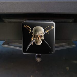 Pirate Skull Crossed Swords Patch Tow Trailer Hitch Cover Plug Insert