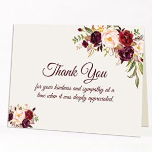 Impressions 50 Sympathy Acknowledgement Cards, Funeral Thank You Notes,Includes Envelopes