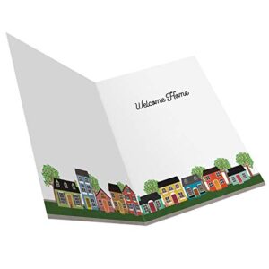 Tiny Expressions New Home Congratulations Greeting Cards with Inside Message and Kraft Envelopes (4 Cards)