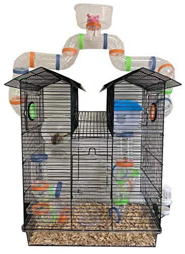 New 3 Level Sparkle Clear Transparent Syrian Hamster Mice Mouse Rat Cage with Large Top Running Ball