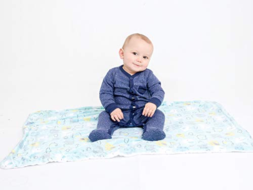 Alphabetz Alphabetz Premium, Soft Baby Boy Blanket, Blue Elephants, 2 Ply Extreme Softness and Comfort