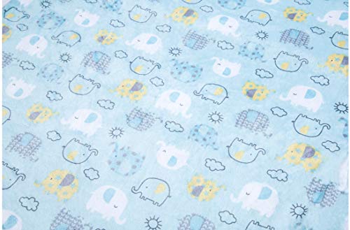 Alphabetz Alphabetz Premium, Soft Baby Boy Blanket, Blue Elephants, 2 Ply Extreme Softness and Comfort