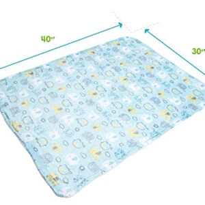 Alphabetz Alphabetz Premium, Soft Baby Boy Blanket, Blue Elephants, 2 Ply Extreme Softness and Comfort