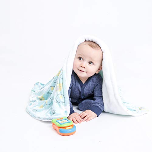 Alphabetz Alphabetz Premium, Soft Baby Boy Blanket, Blue Elephants, 2 Ply Extreme Softness and Comfort