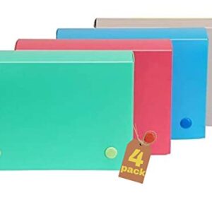 1InTheOffice Index Card Holder 4x6 , Index Card Case, Assorted Colors (4 Pack)