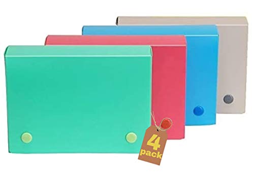 1InTheOffice Index Card Holder 4x6 , Index Card Case, Assorted Colors (4 Pack)