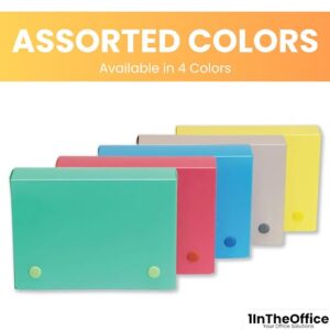 1InTheOffice Index Card Holder 4x6 , Index Card Case, Assorted Colors (4 Pack)