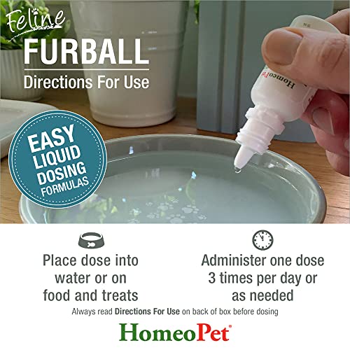 HomeoPet Feline Furball, Natural Hairball Support, 15 Milliliters