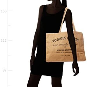 KAF Home Jute Market Tote Handles Reusable Grocery Bag, Voyages