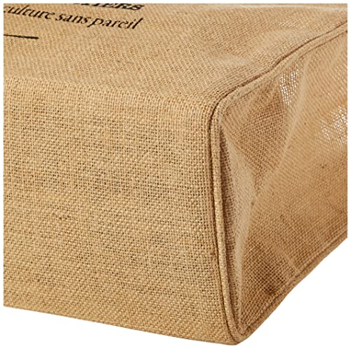 KAF Home Jute Market Tote Handles Reusable Grocery Bag, Voyages