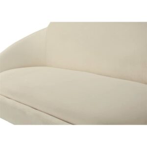 TOV Furniture The Cloud Collection Modern Velvet Upholstered Living Room Settee, Cream