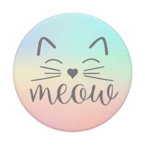 Meow Cute Cat Face Funny Costume Gadget for Cat Lovers PopSockets PopGrip: Swappable Grip for Phones & Tablets