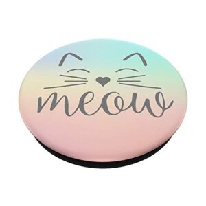 Meow Cute Cat Face Funny Costume Gadget for Cat Lovers PopSockets PopGrip: Swappable Grip for Phones & Tablets